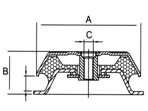 Bell - Type Vibration Isolation Mounts , Generator Or Engine Rubber Mounts
