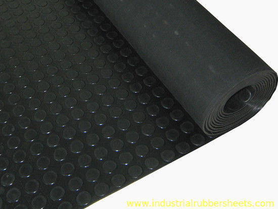 1 - 1.5m Width Round Button Industrial Rubber Sheet , Anti-slip Rubber ...