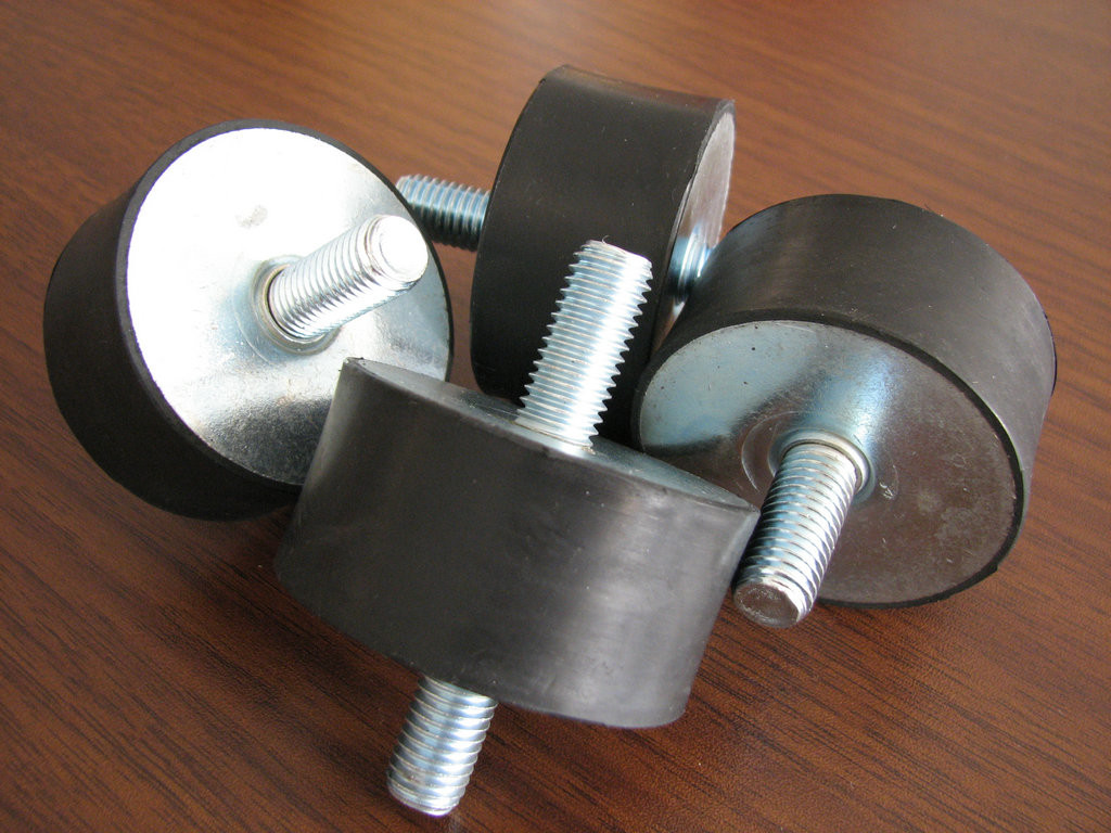 Black Color Rubber Shock Mounts / Cylindrical Vibration Isolators